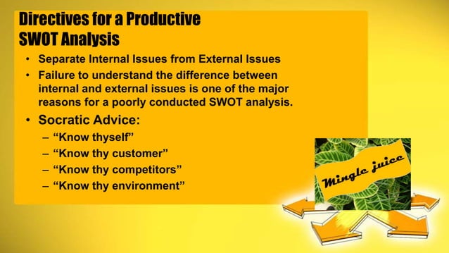 Swot analyzing of mingle juice | PPTX | Business | Business and Finance