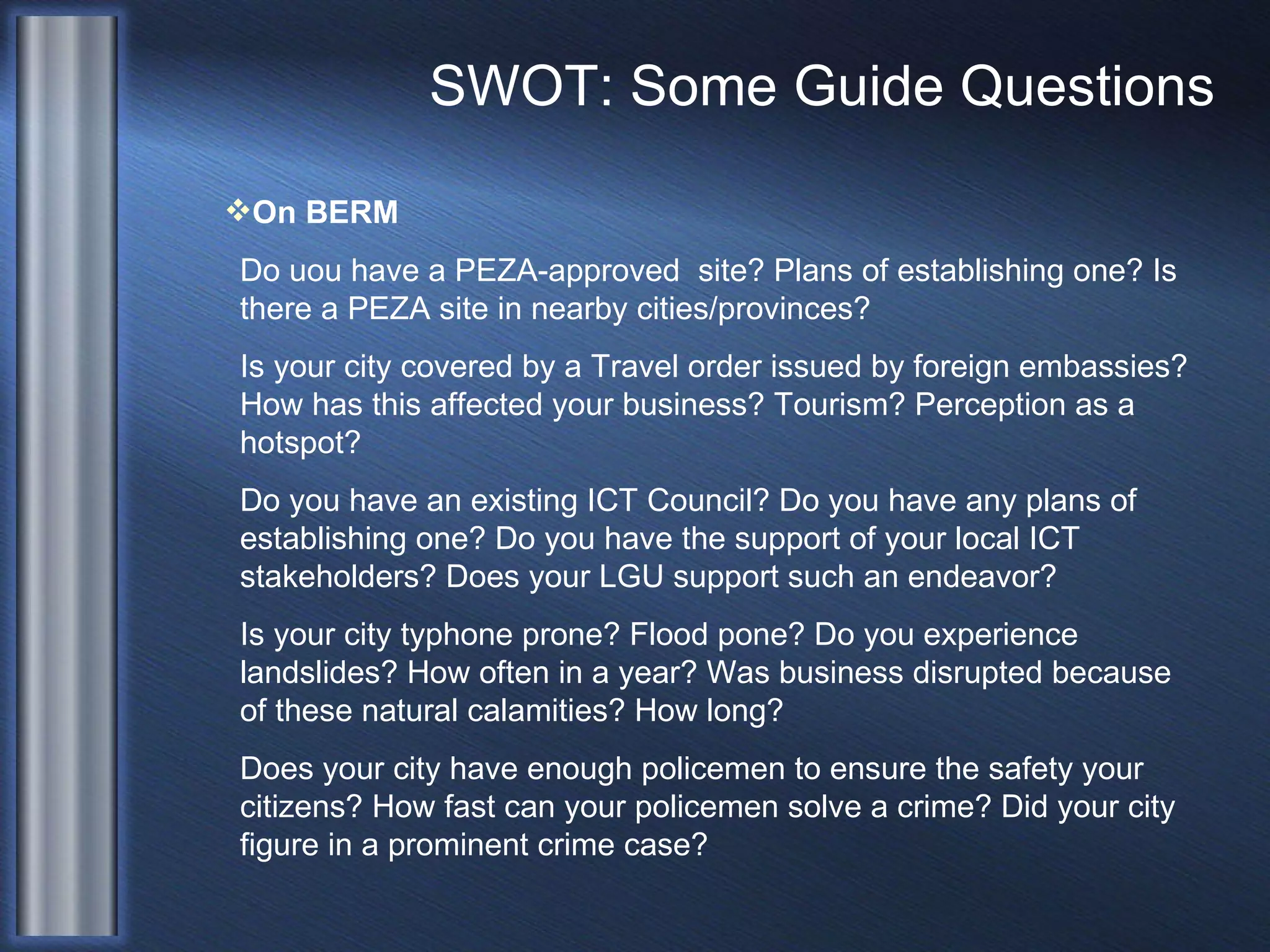 Swot guide questions score card (1) | PPT