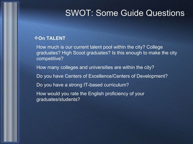 Swot guide questions score card (1) | PPT