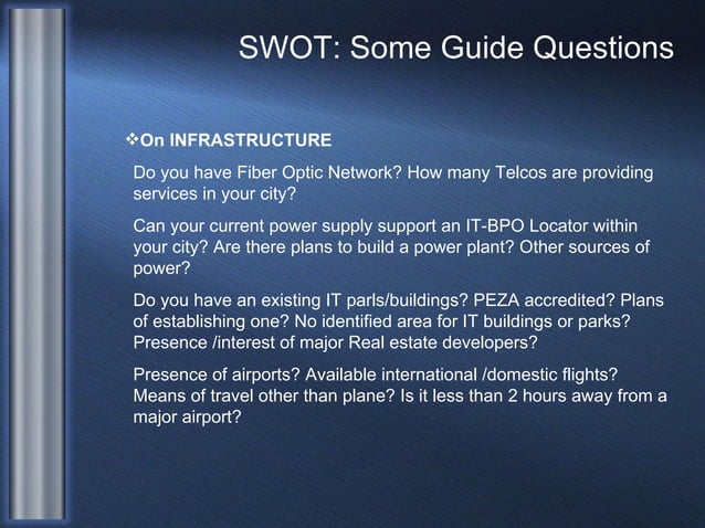 Swot guide questions score card (1) | PPT