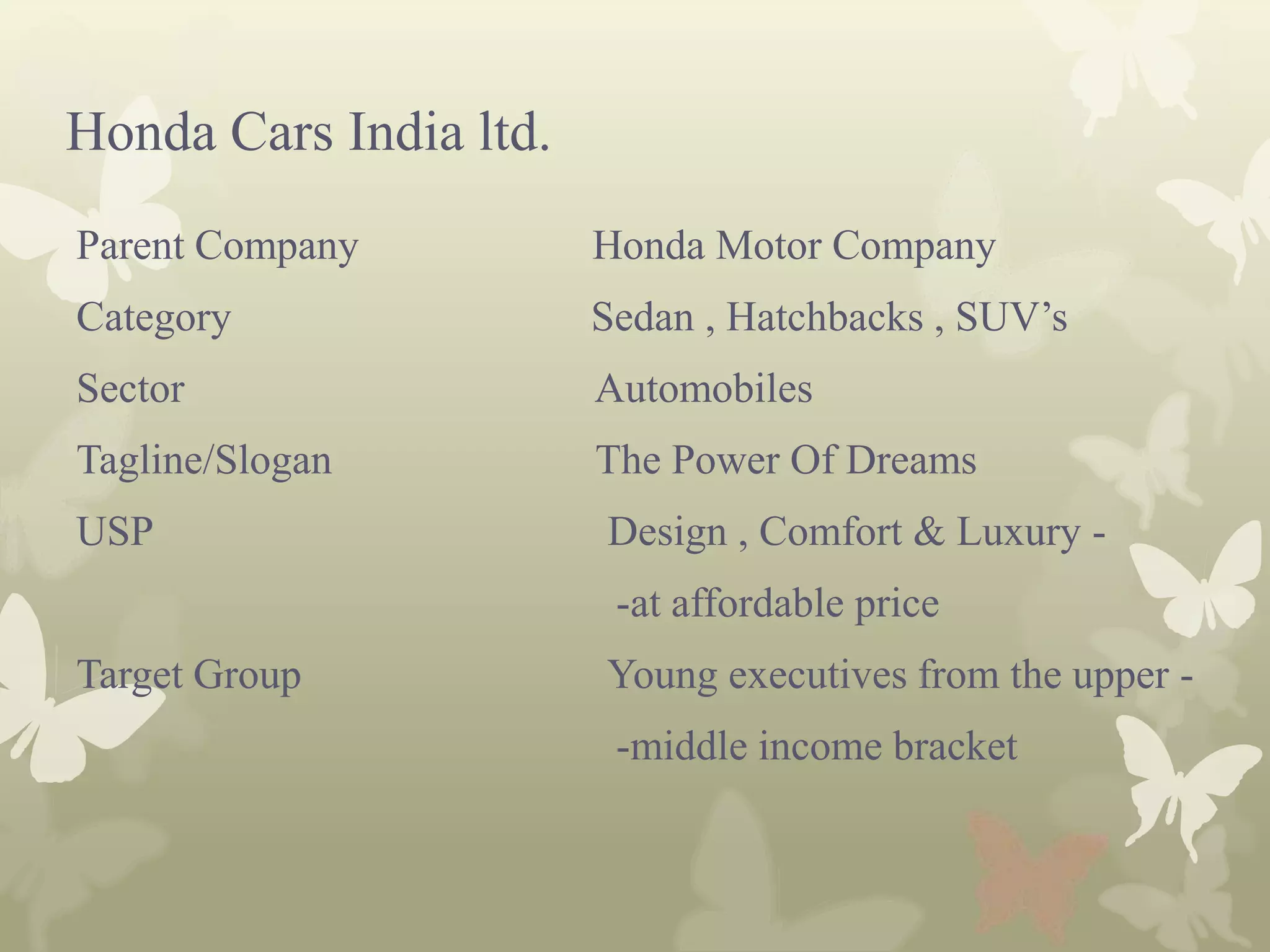 Swot honda cars by ankur | PPT