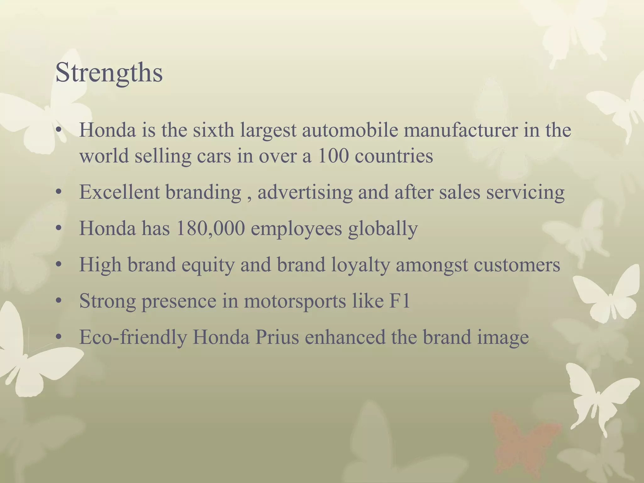 Swot honda cars by ankur | PPT