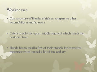 Swot honda cars by ankur | PPT