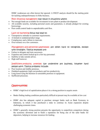 Swot hsb4c | PDF
