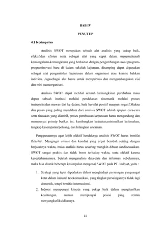 Swot indosat | DOCX