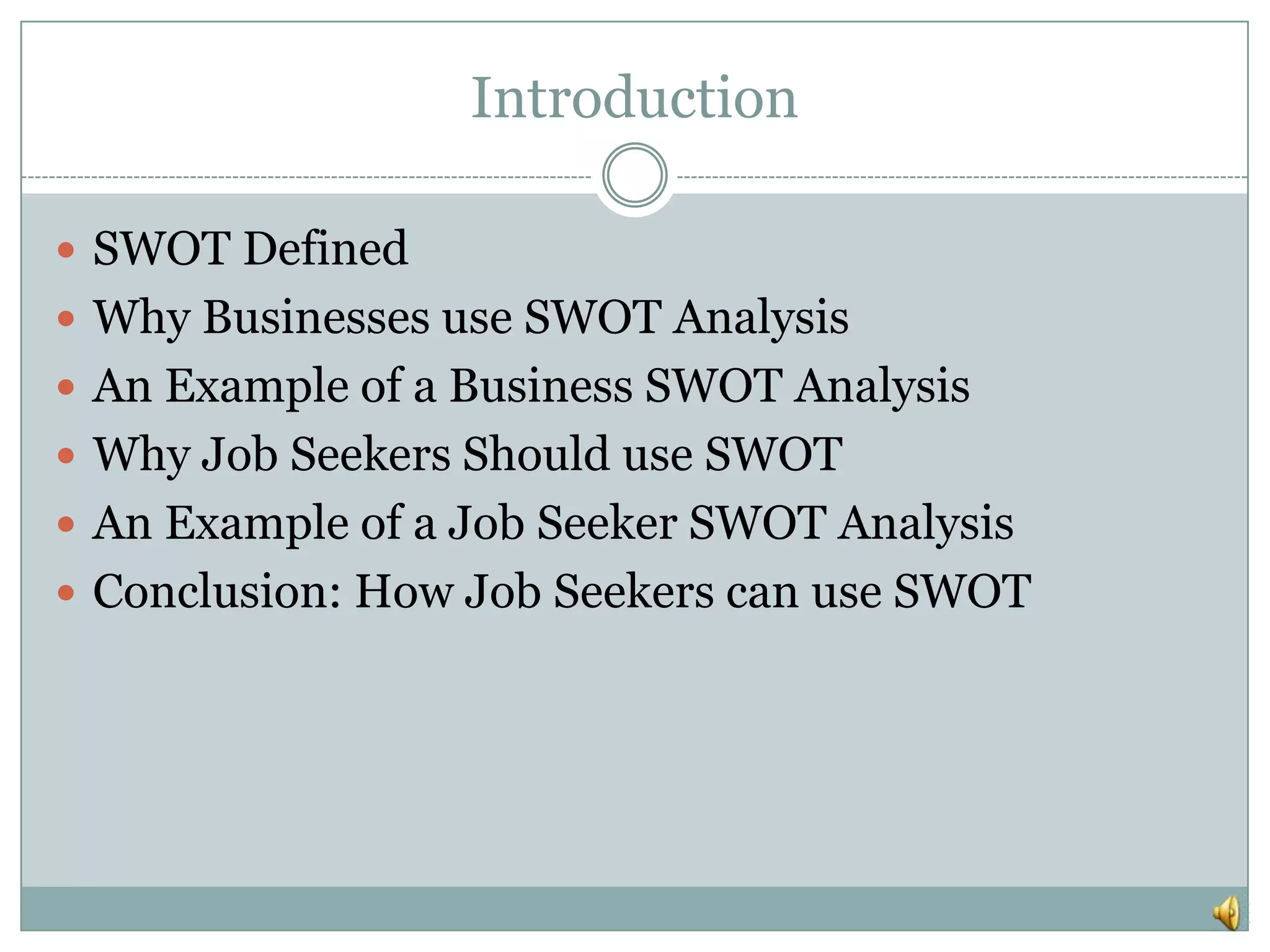 Job Seekers & SWOT Analysis | PPSX