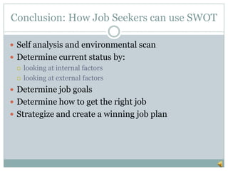Job Seekers & SWOT Analysis | PPSX