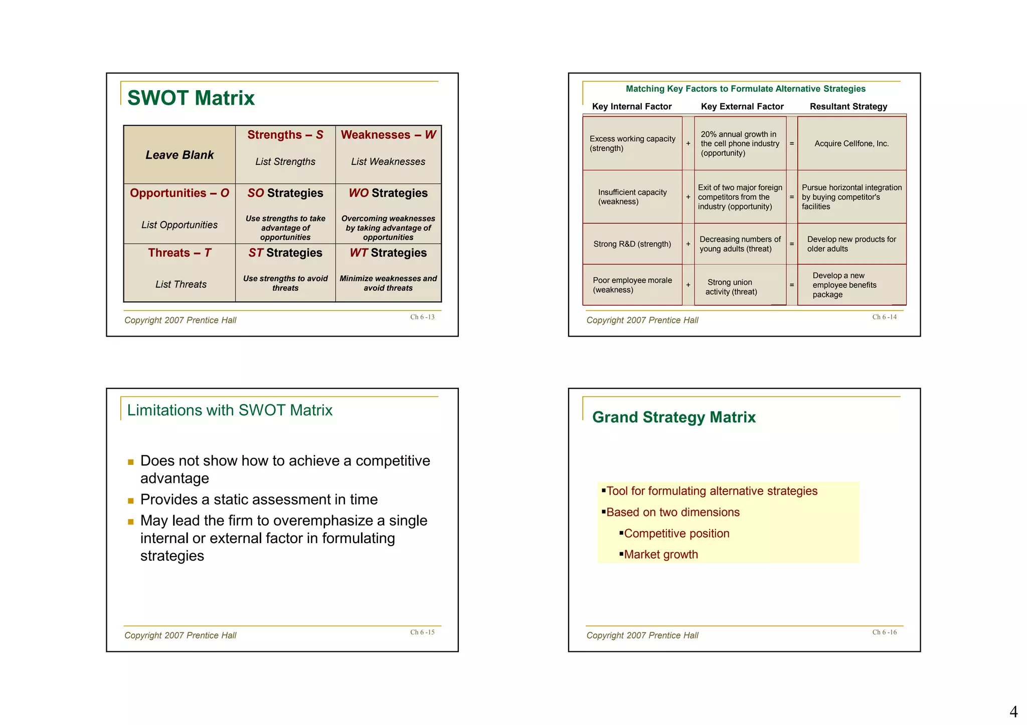 Swot matrix in english | PDF | Business | Business and Finance