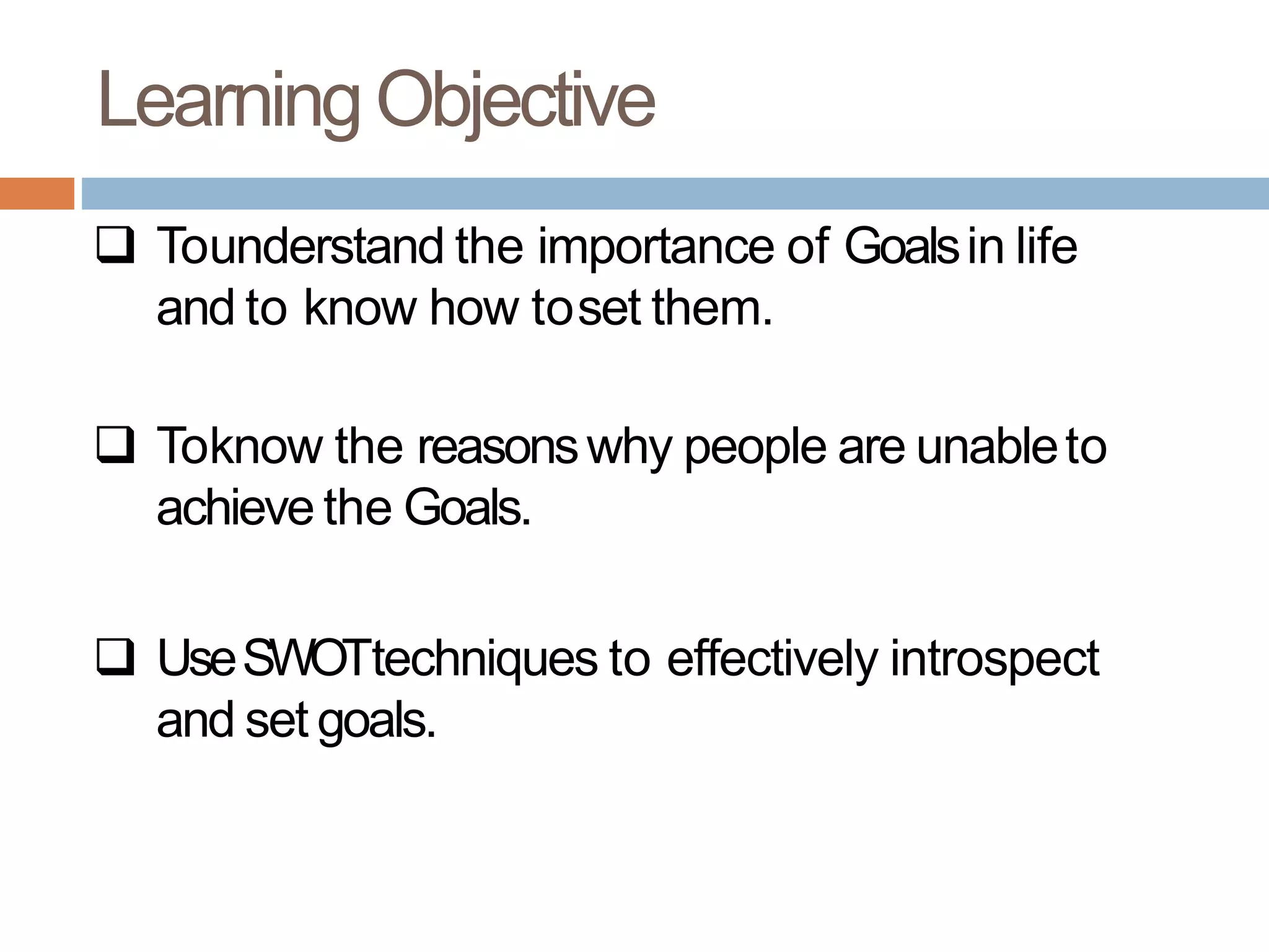 SMART goals and SWOT Analysis | PPT