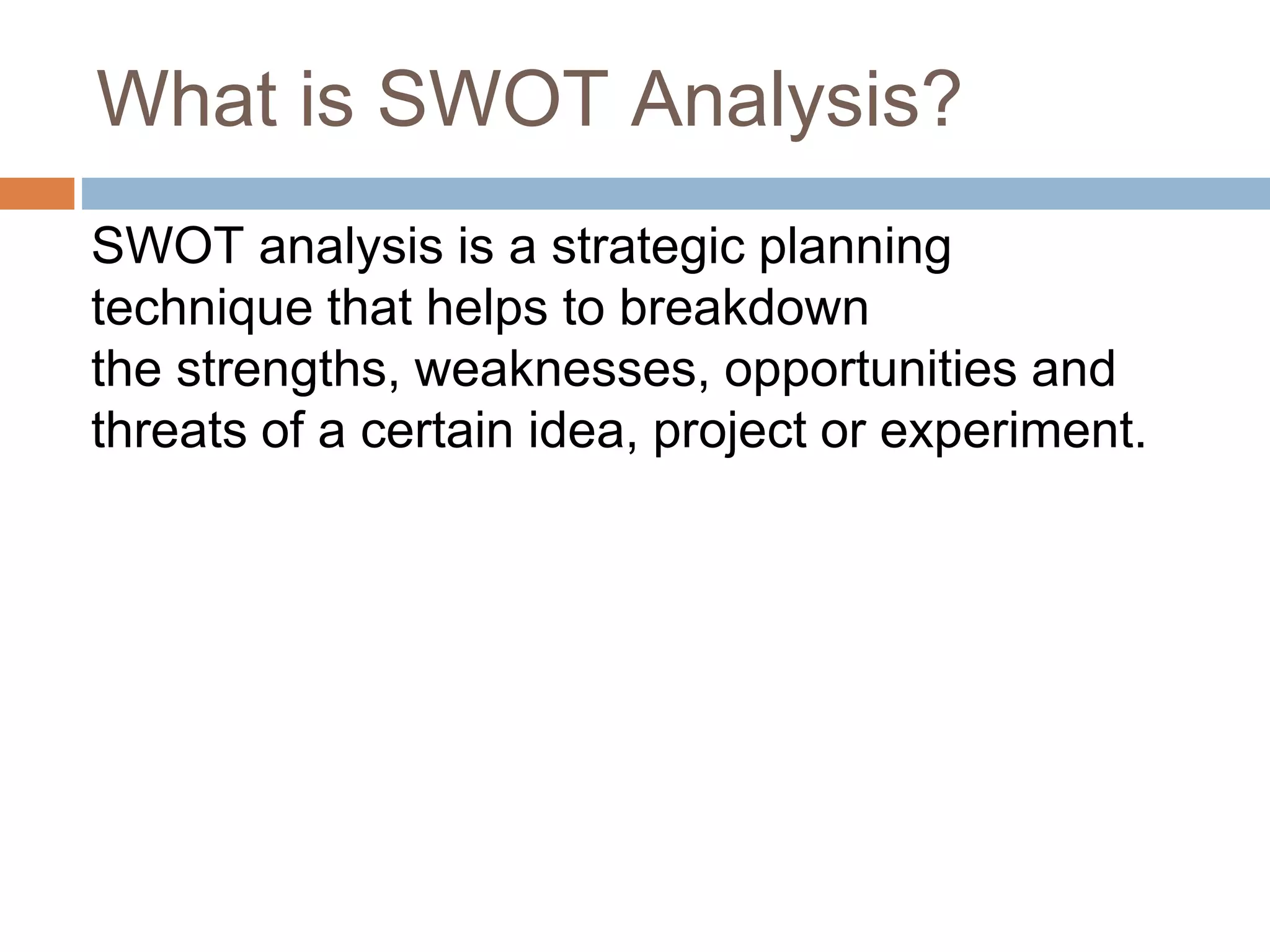 SMART goals and SWOT Analysis | PPTX