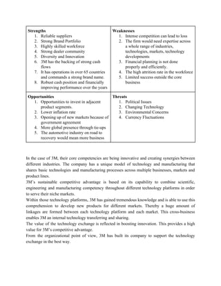 Swot of 3m company | PDF