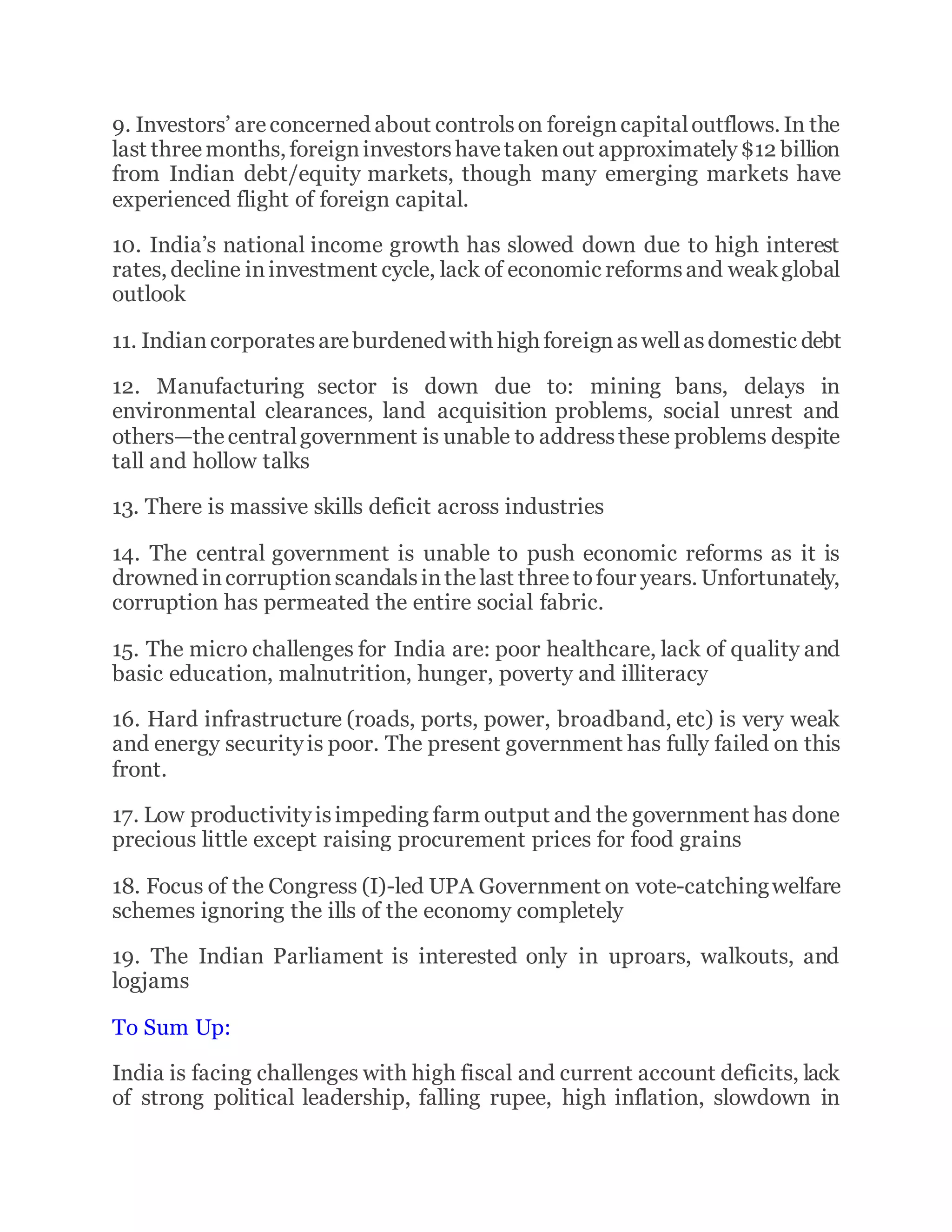 Swot Analysis of indian economy | PDF