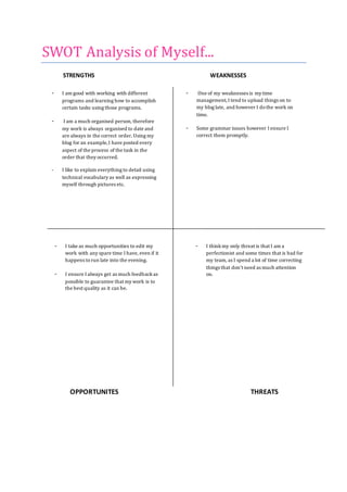 Swot of myself media | DOCX