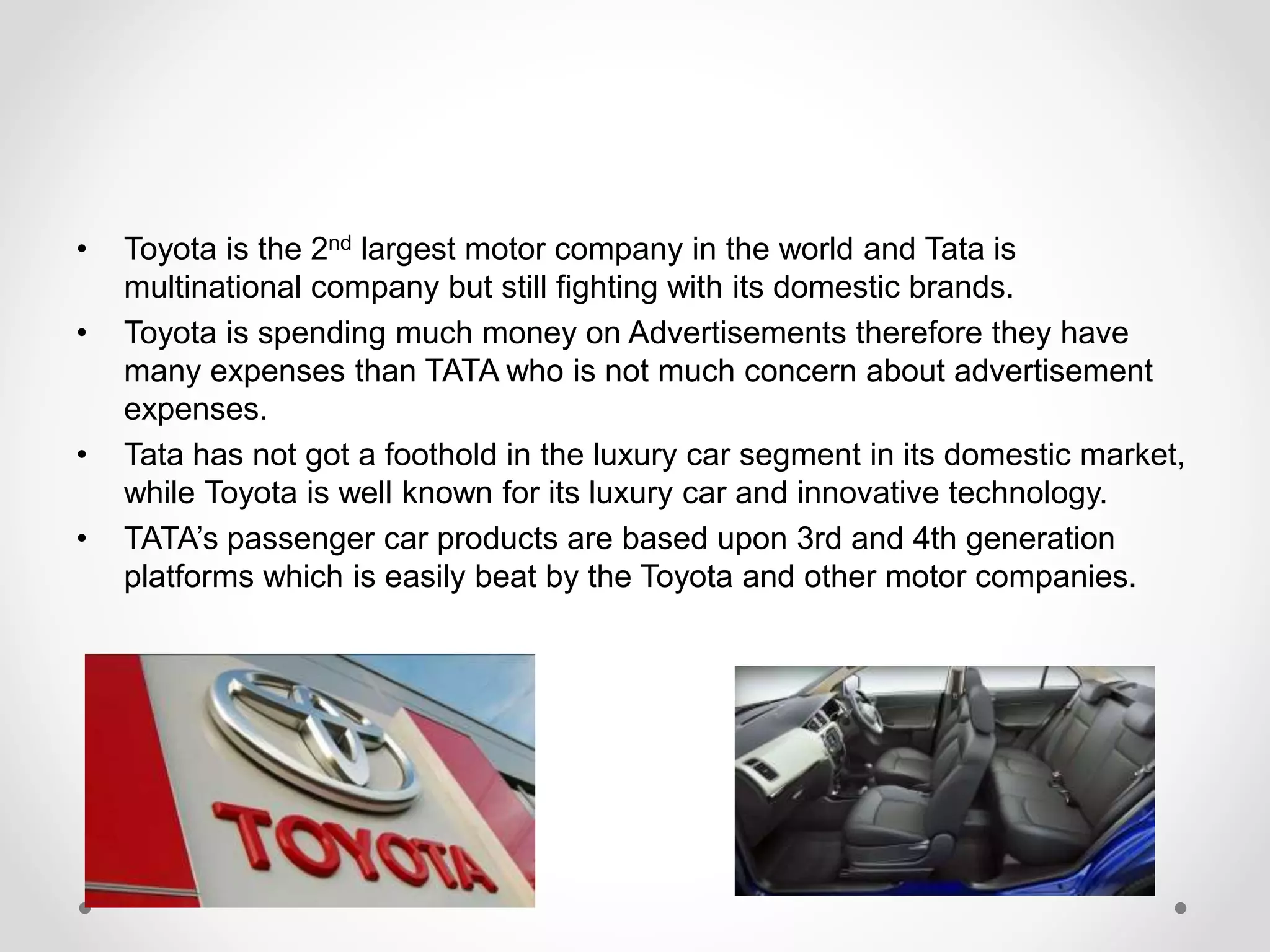 SWOT ANALYSIS OF TATA & TOYOTA by Aakash Tiwari | PPTX