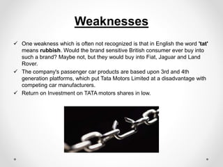 SWOT ANALYSIS OF TATA & TOYOTA by Aakash Tiwari | PPT