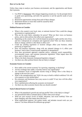 SWOT & PEST Analysis | PDF