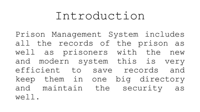 SWOT Analysis of Prison Management System | PPTX
