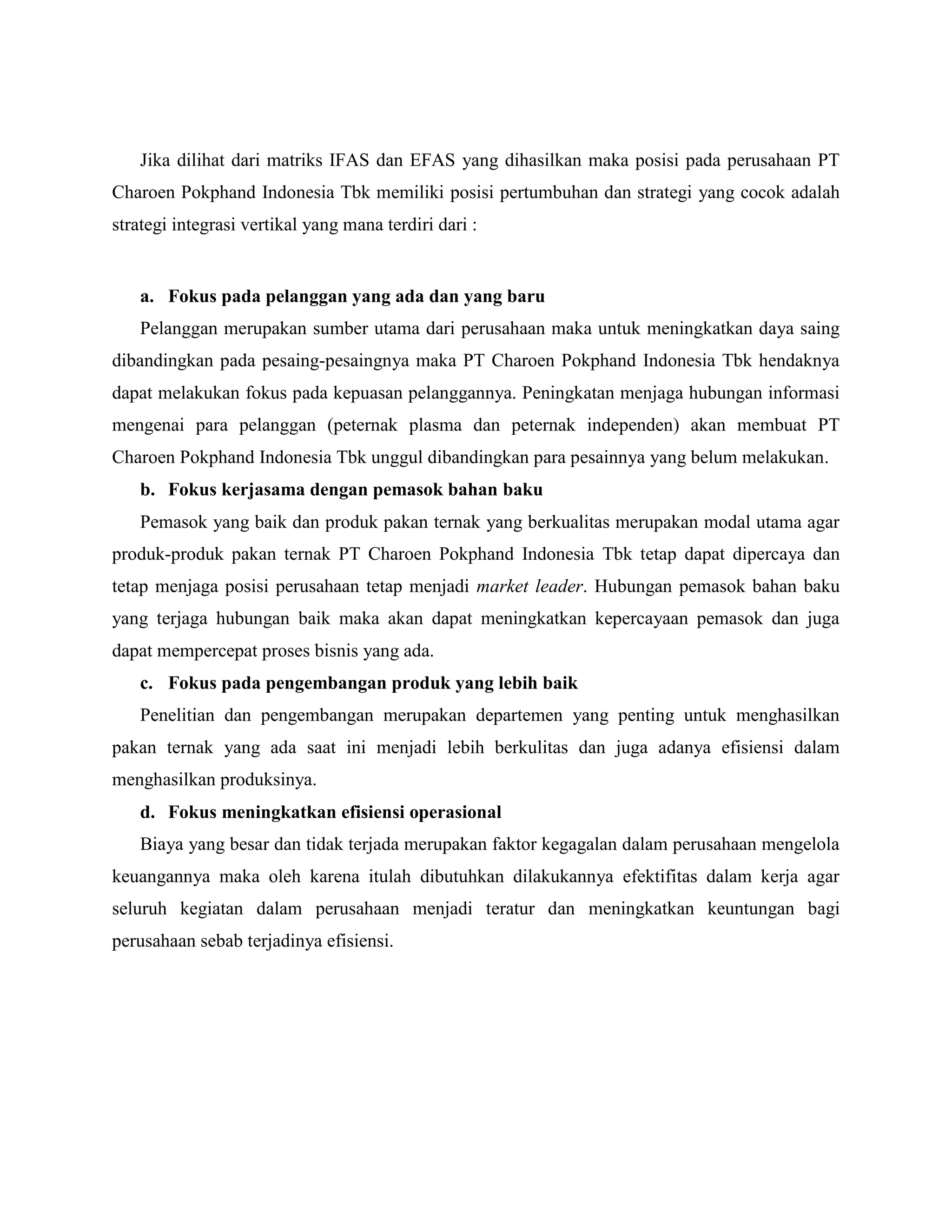 Swot pt charoen pokphand indonesia | PDF