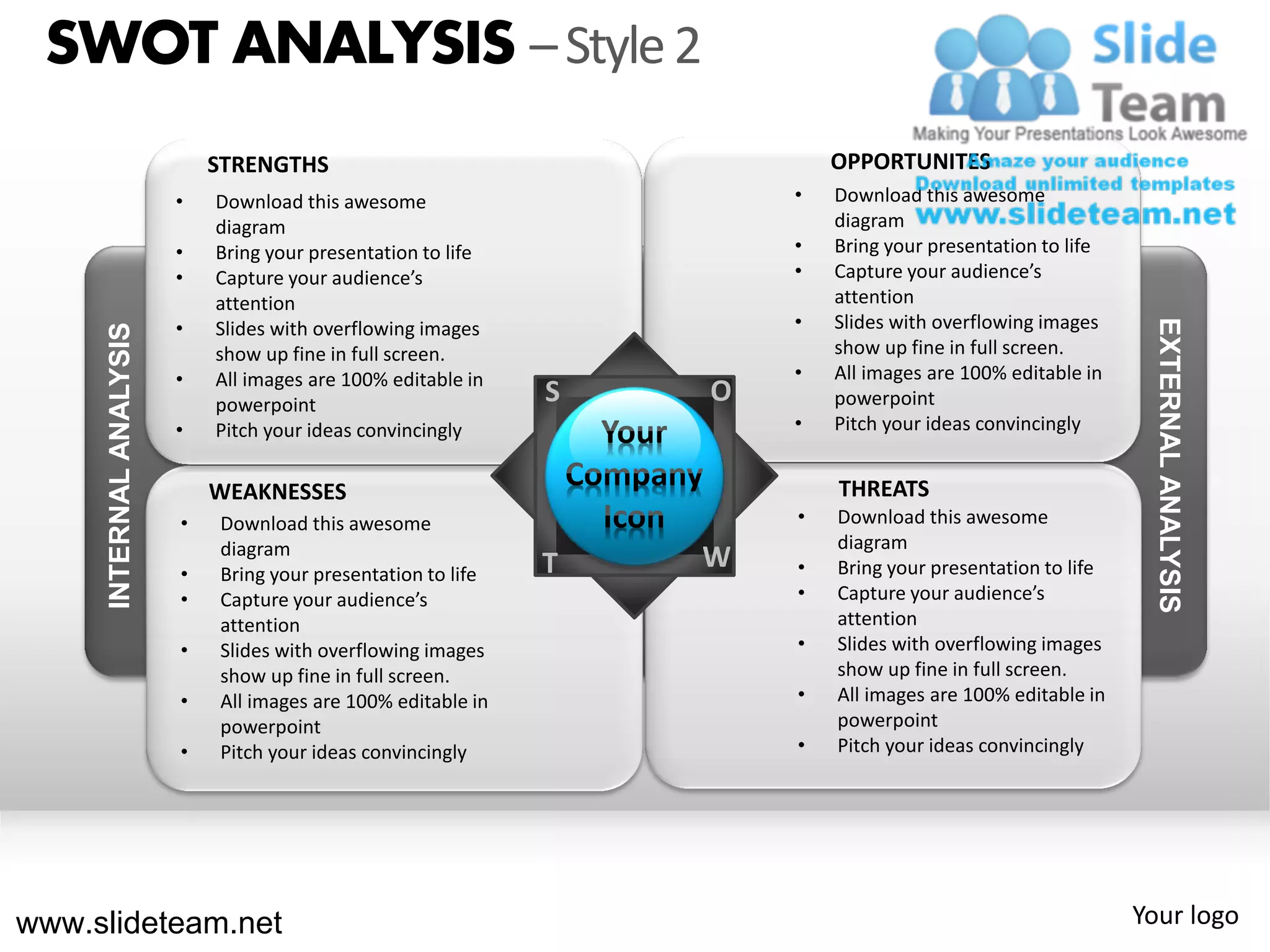 Swot strenghts weaknesses analysis style design 2 powerpoint ppt slides ...
