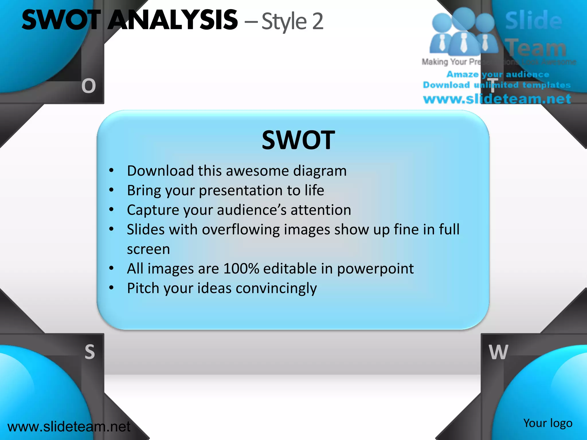 Swot strenghts weaknesses analysis style design 2 powerpoint ...