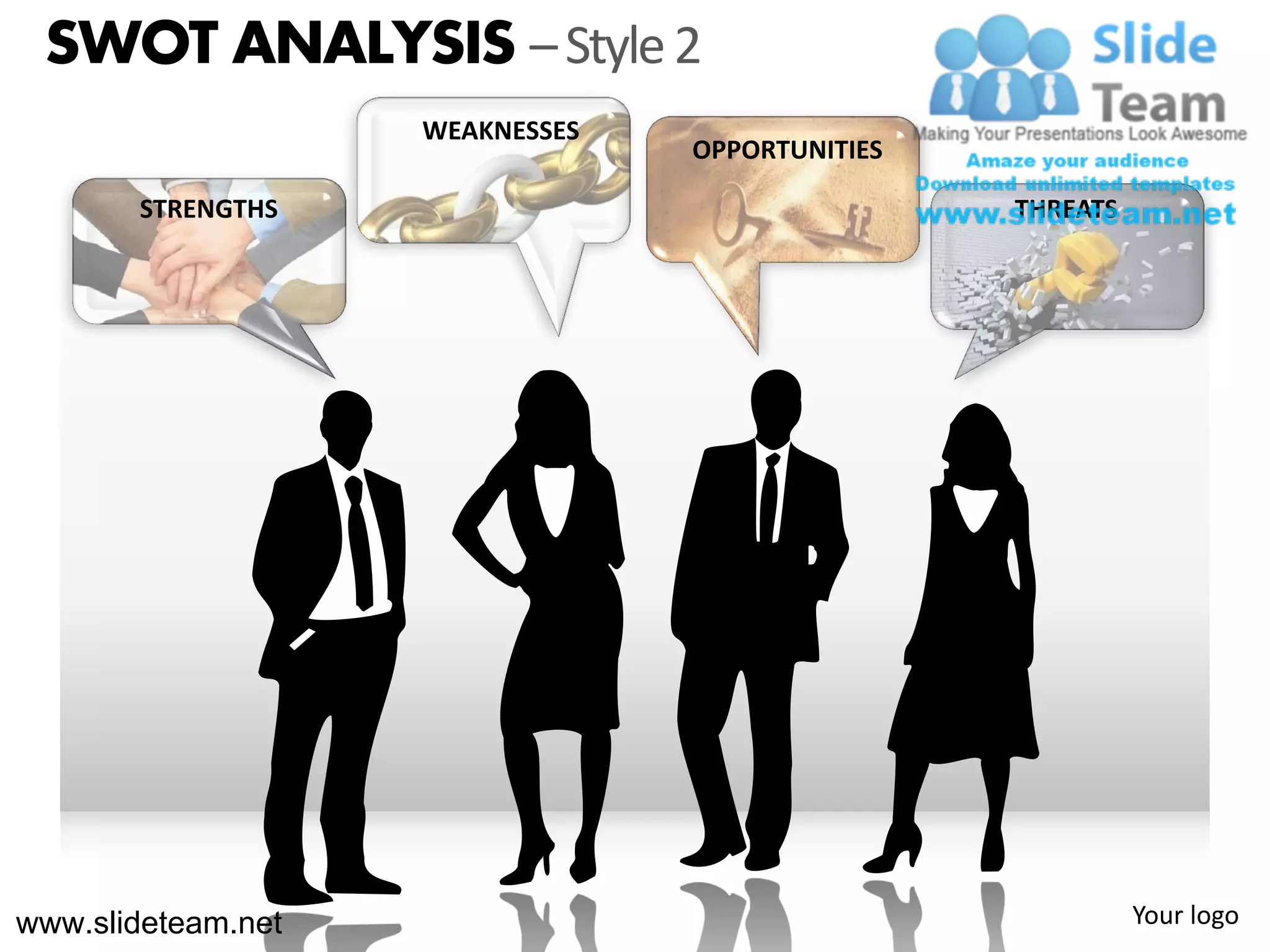 Swot strenghts weaknesses analysis style design 2 powerpoint ...