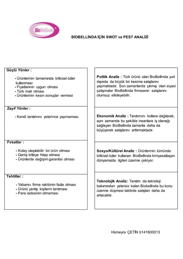 Swot ve pest analizi | DOCX