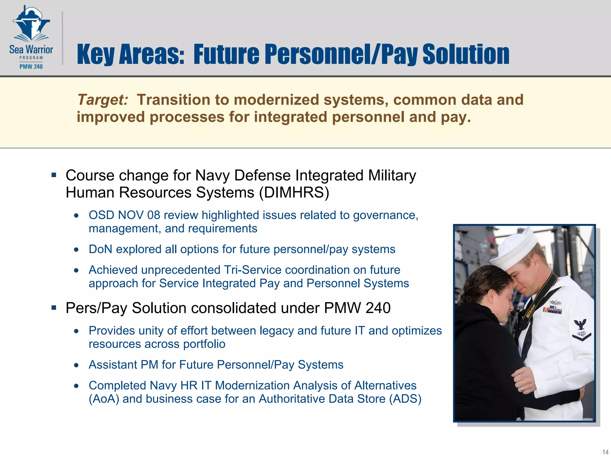 Sea Warrior Program (PEO-EIS PMW 240) command brief | PPT