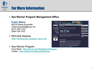 Sea Warrior Program (PEO-EIS PMW 240) command brief | PPT