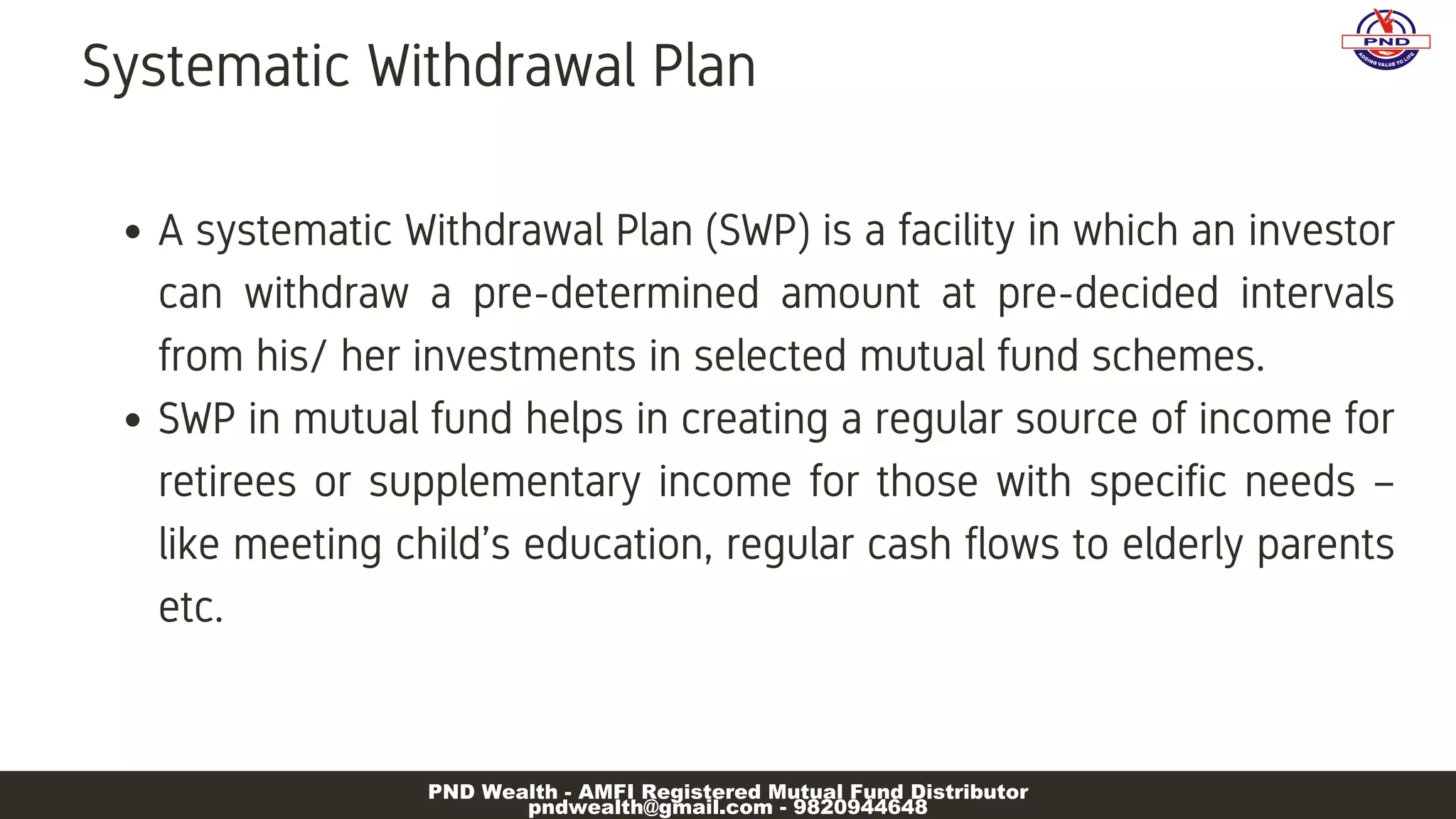 Systematic Withdrawal Plan | PDF