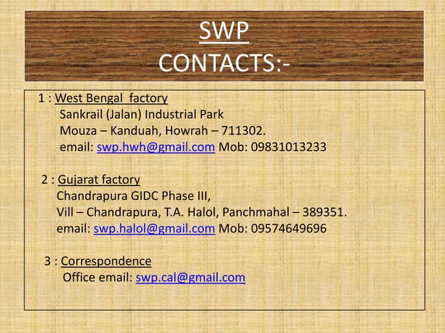 Swp Profile Upload | PPT