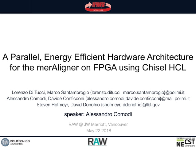 A Parallel Energy Efficient Hardware Architecture For The Meraligner