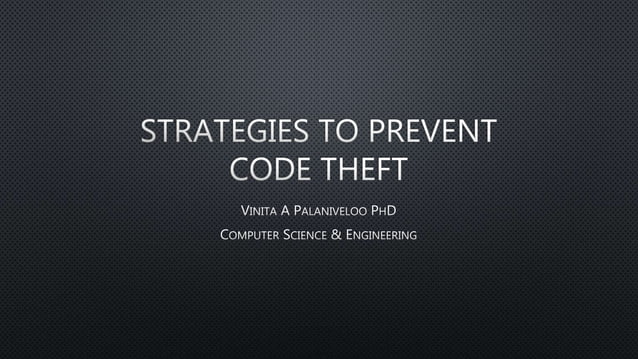 Strategies to prevent code theft | PPTX
