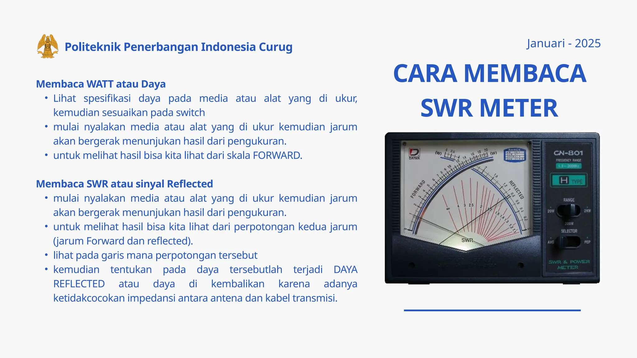 SWR METER and Implementation in radio operation | PPTX