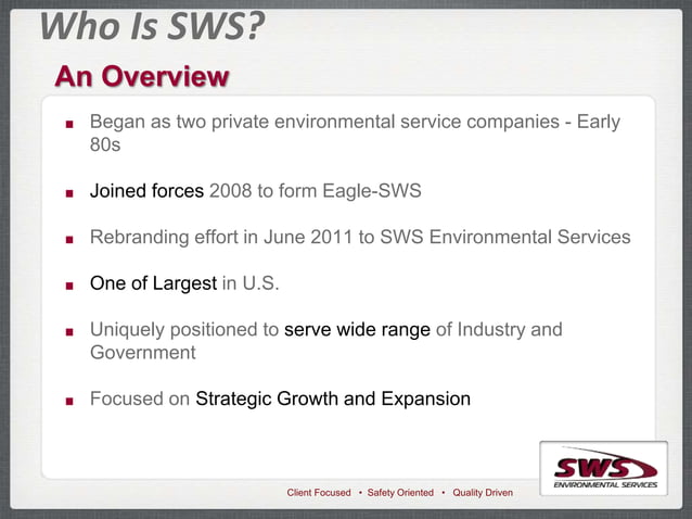 SWS Environmental Services - An Overview | PPTX | Environmental ...