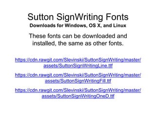 SIGNWRITING SYMPOSIUM 2017: DEMONSTRATION Sutton SignWriting Standard ...