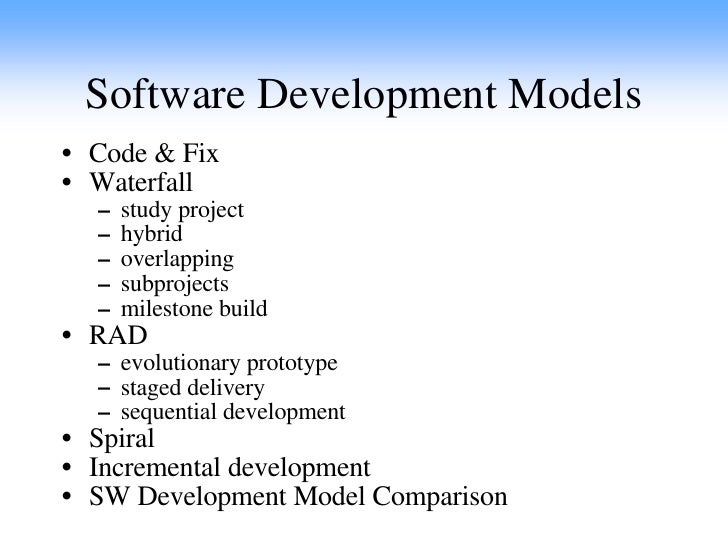 Sw Software Development Models