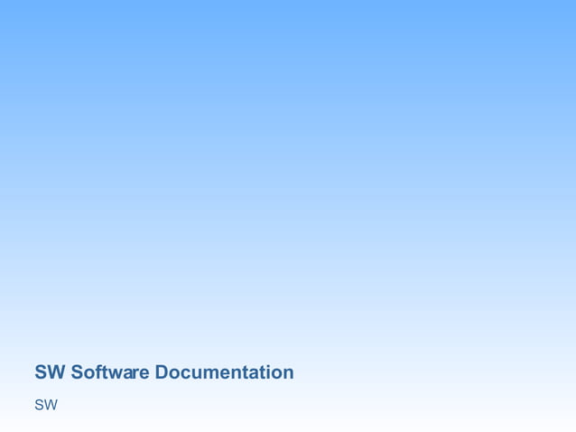 Sw Software Documentation | PPT