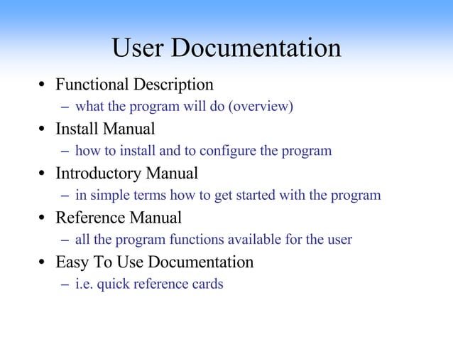 Sw Software Documentation | PPT