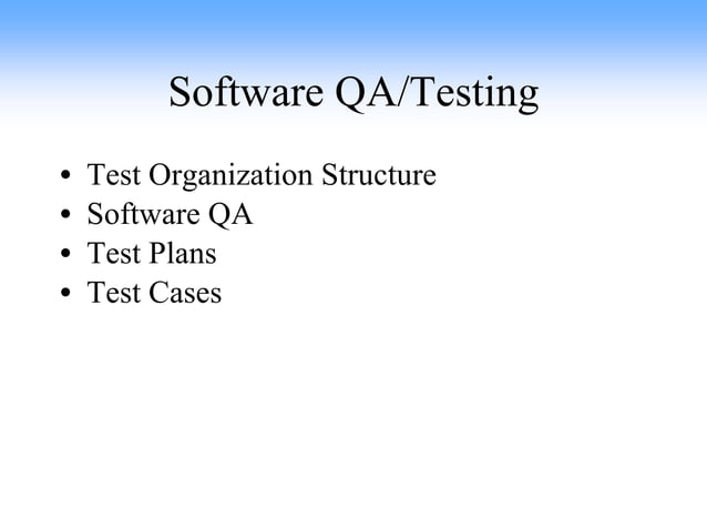 Sw Software Qa Testing Ppt