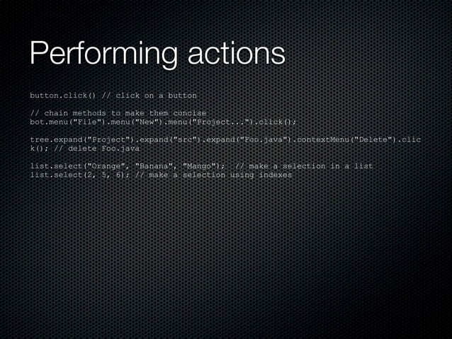 Swtbot Tutorial Key Programming Languages Computing
