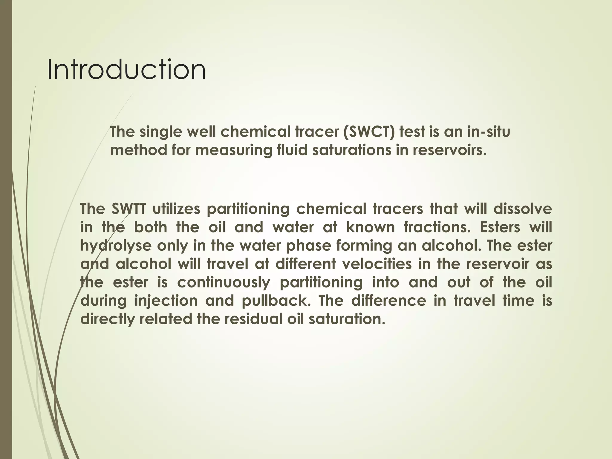 Single Well Tracer Test | PPTX