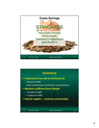 IEEE SWTW 2011 - Probe Card Cost Drivers - Ira Feldman 110615b | PDF