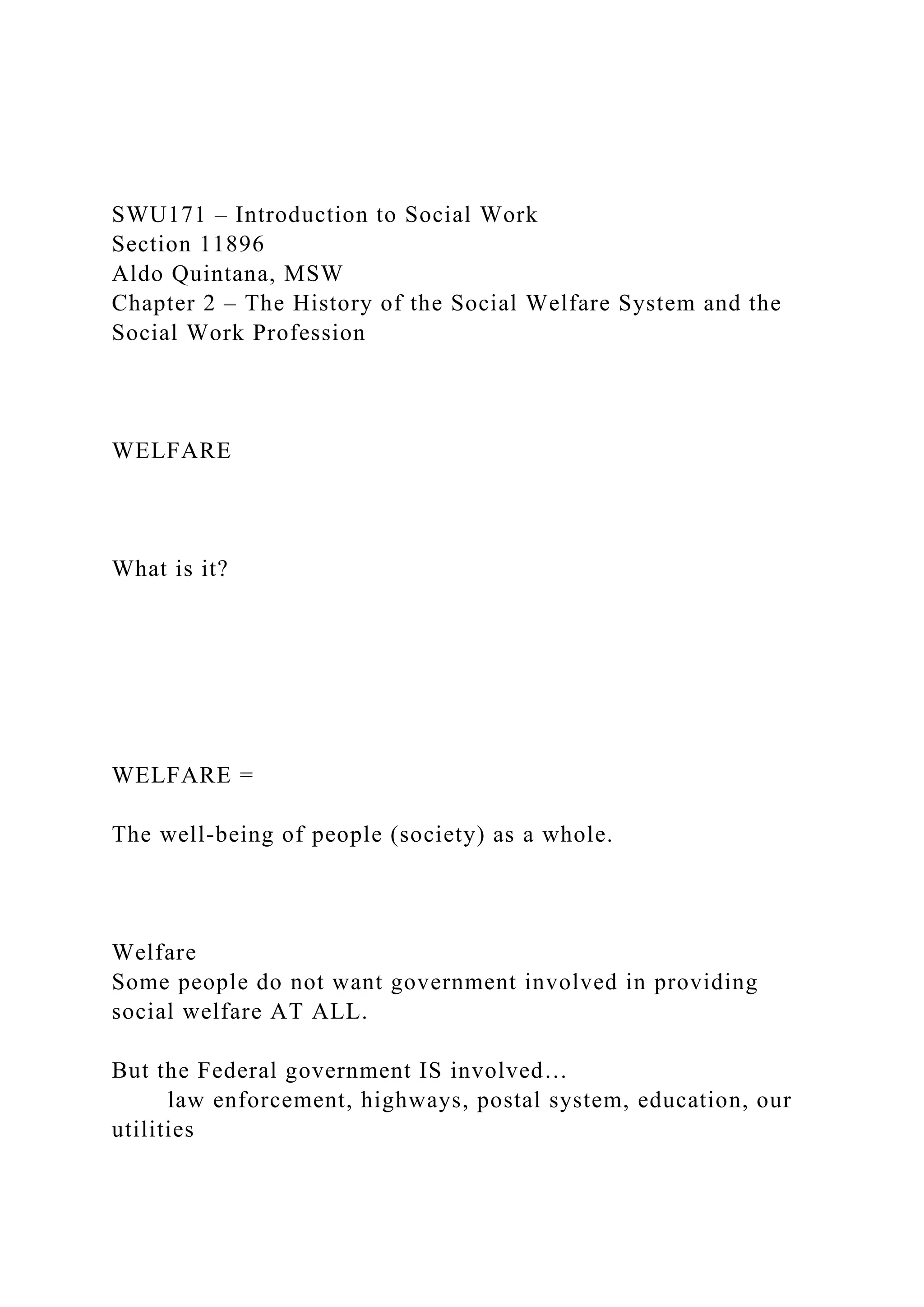 Introduction to Social Work History and Careers | PDF