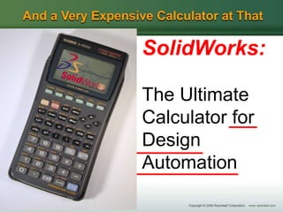 SolidWorks Design Automation Using the SolidWorks API, Microsoft Excel ...
