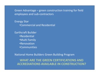 Green Building Construction and Retrofit | PPT