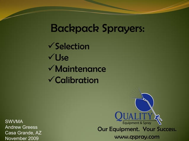Backpack Sprayers - Use, Maintenance & Calibration | PDF | Chemistry ...