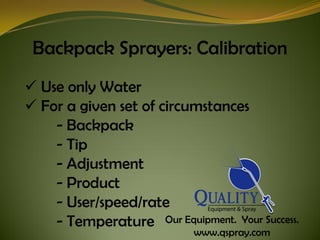 Backpack Sprayers - Use, Maintenance & Calibration | PDF | Chemistry ...