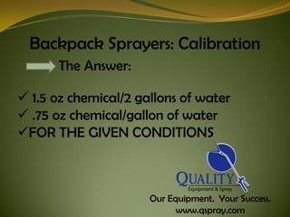 Backpack Sprayers - Use, Maintenance & Calibration | PDF | Chemistry ...