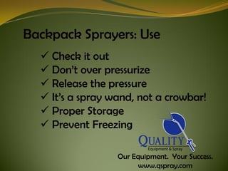 Backpack Sprayers - Use, Maintenance & Calibration | PDF | Chemistry ...