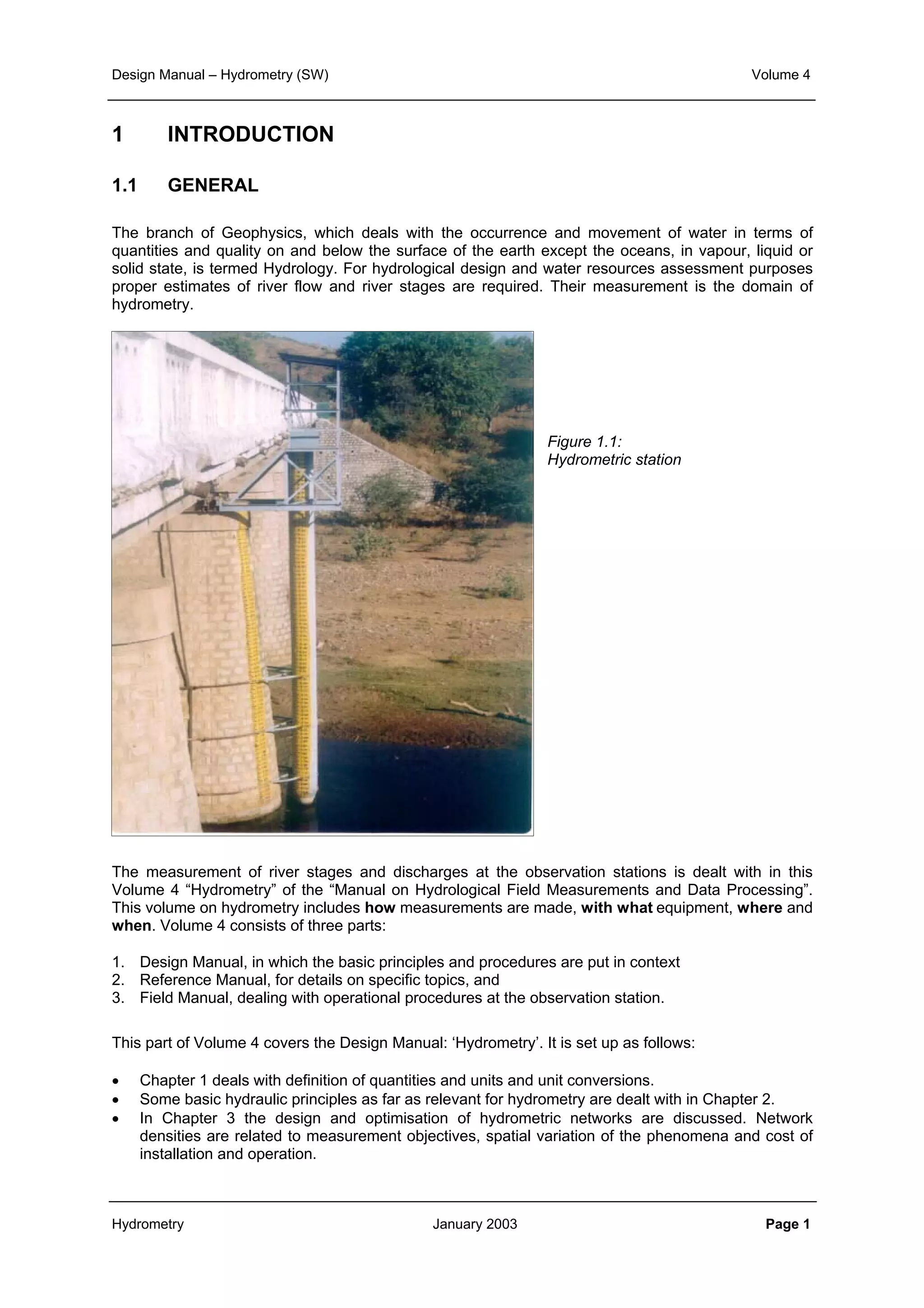Hydrometry: Design Manual Volume-4 2003 | PDF